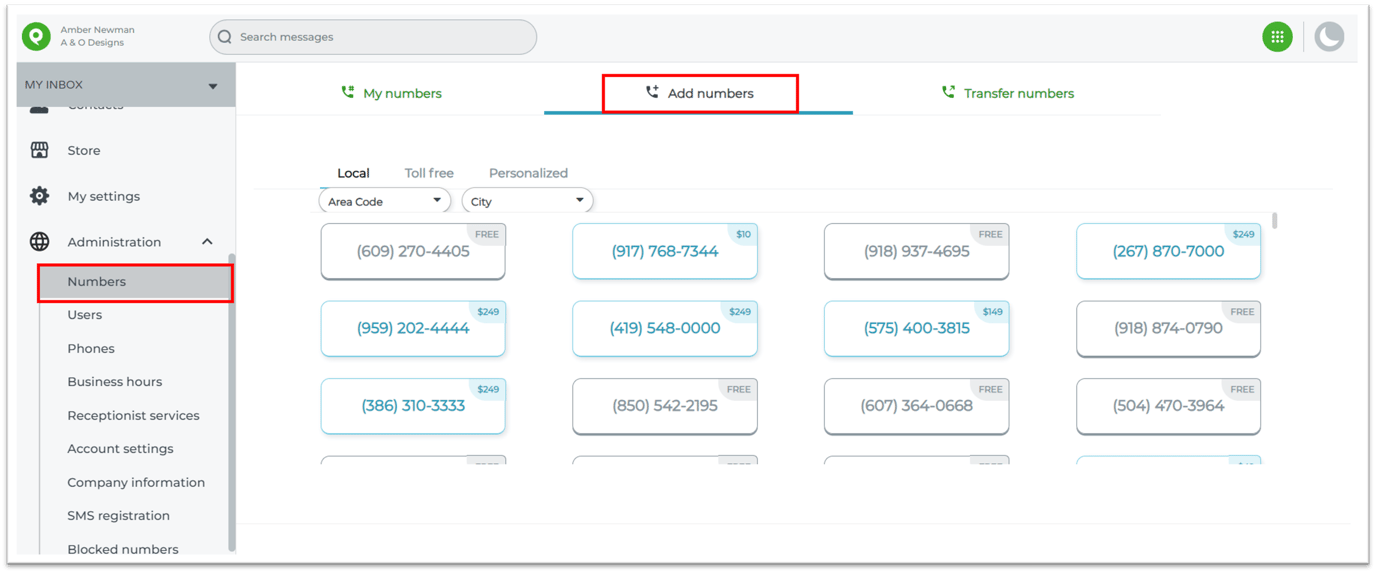 How do I add phone numbers?