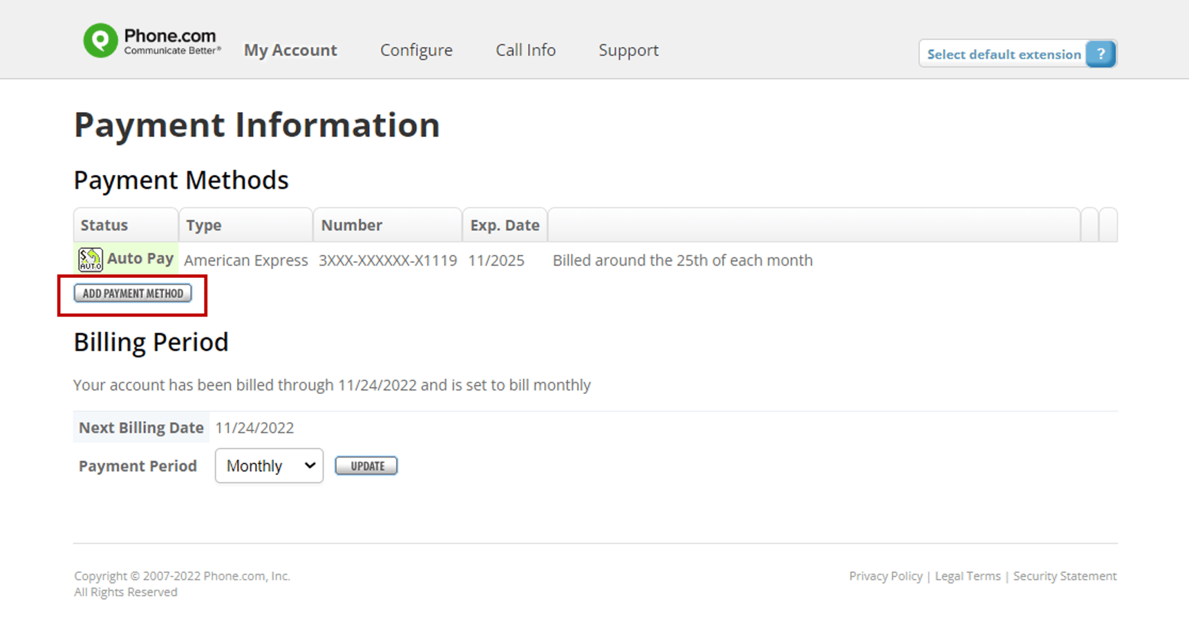 How can I update my payment method?