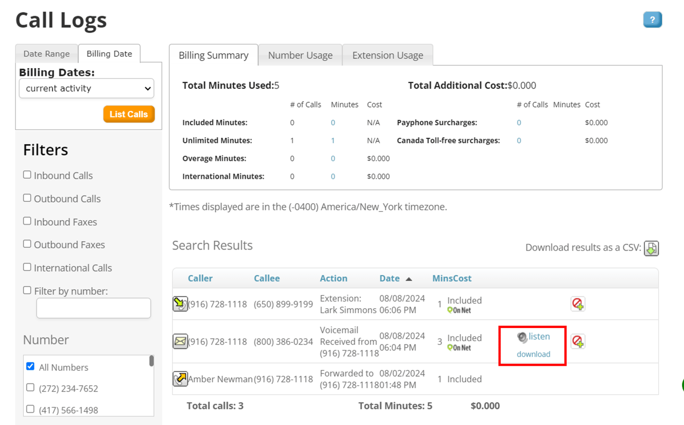 How do I access and download my call recordings?
