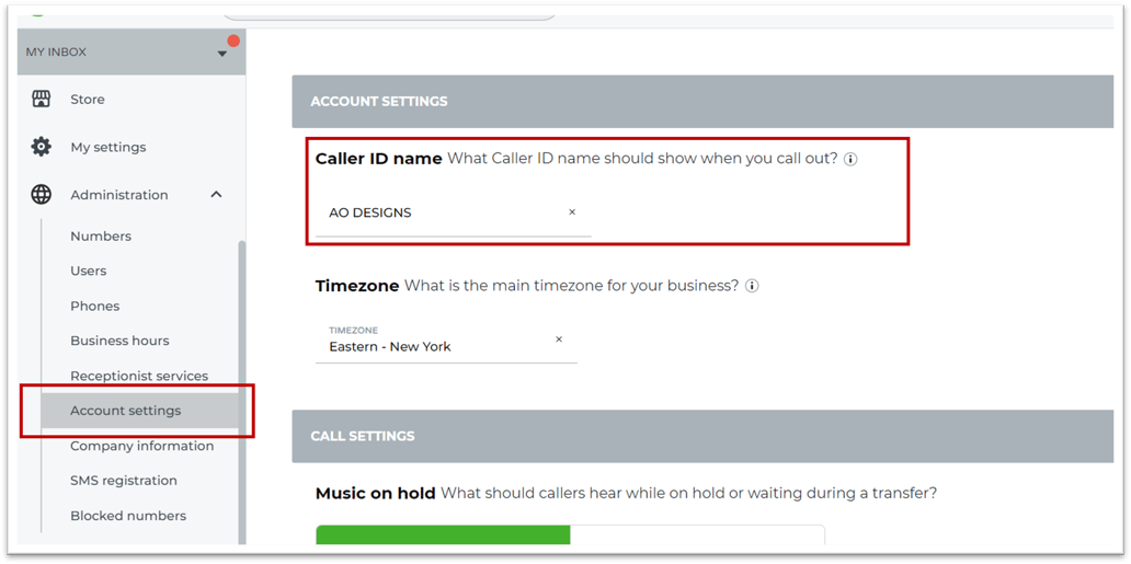 How can I update my outbound caller ID number or name?