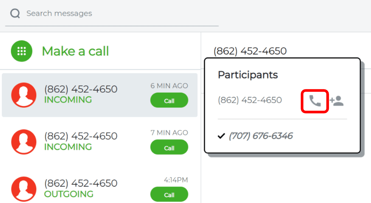 How do I place and manage calls using my browser?