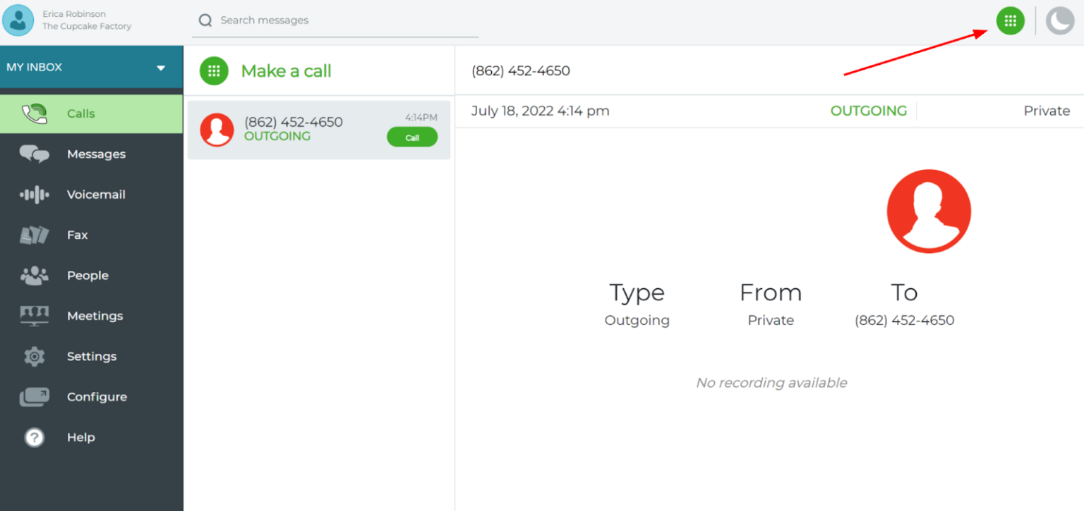 How do I place and manage calls using my browser?