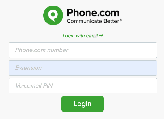 How can I log in to my Phone.com applications?