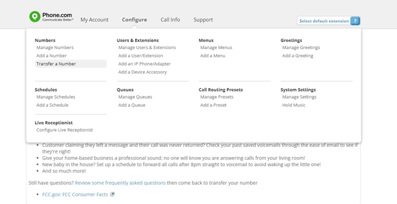 How do I port (transfer) a number to Phone.com?