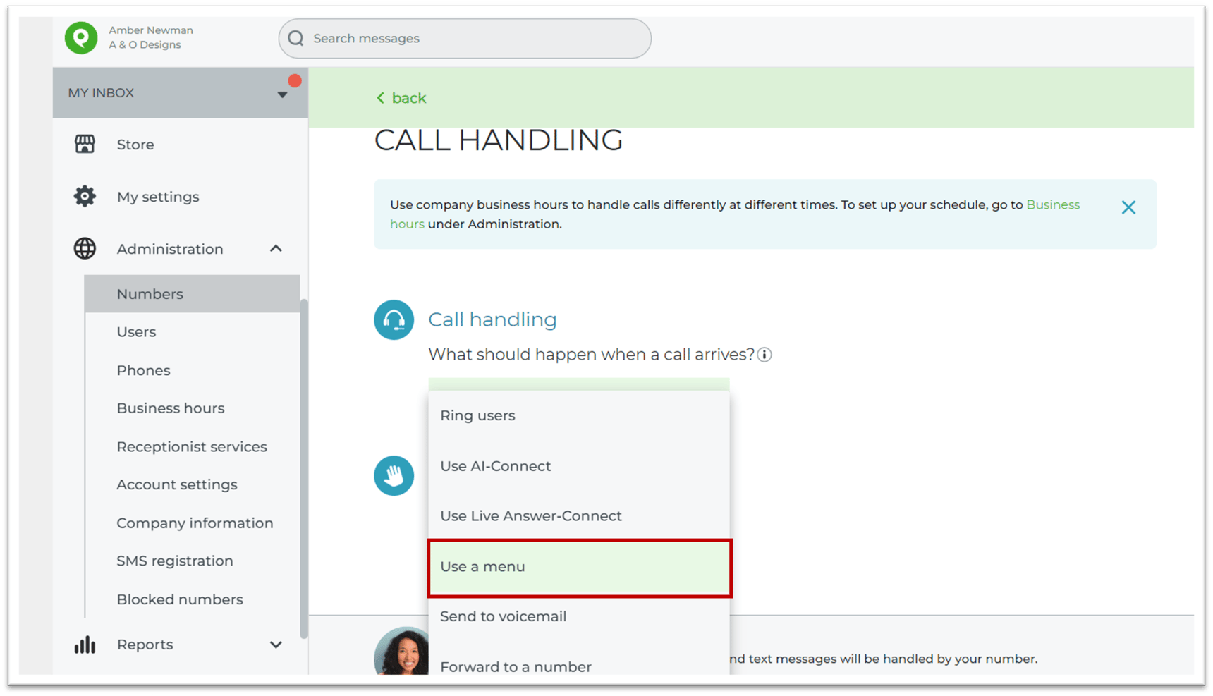 How do I set up a greeting?