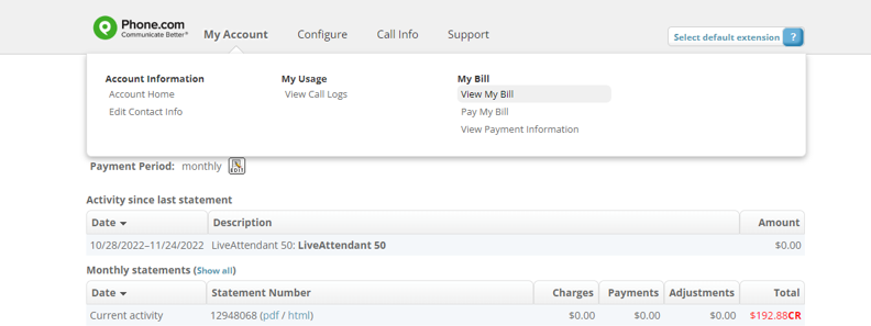 How can I see my past billing statements?