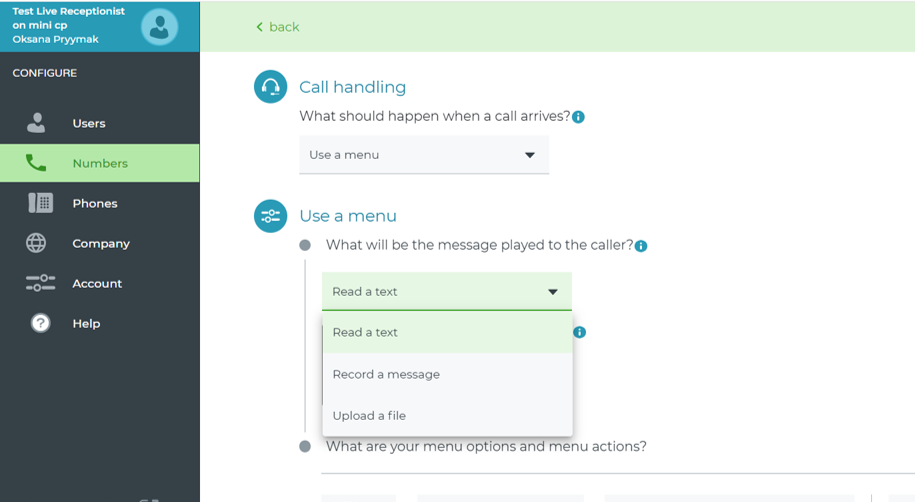 How do I set up call handling rules?